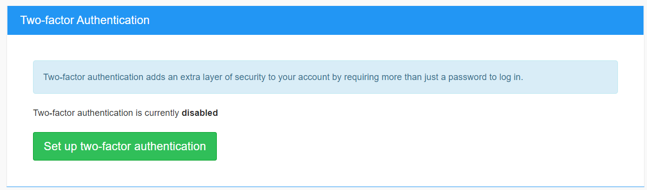 Setting up Two-factor Authentication